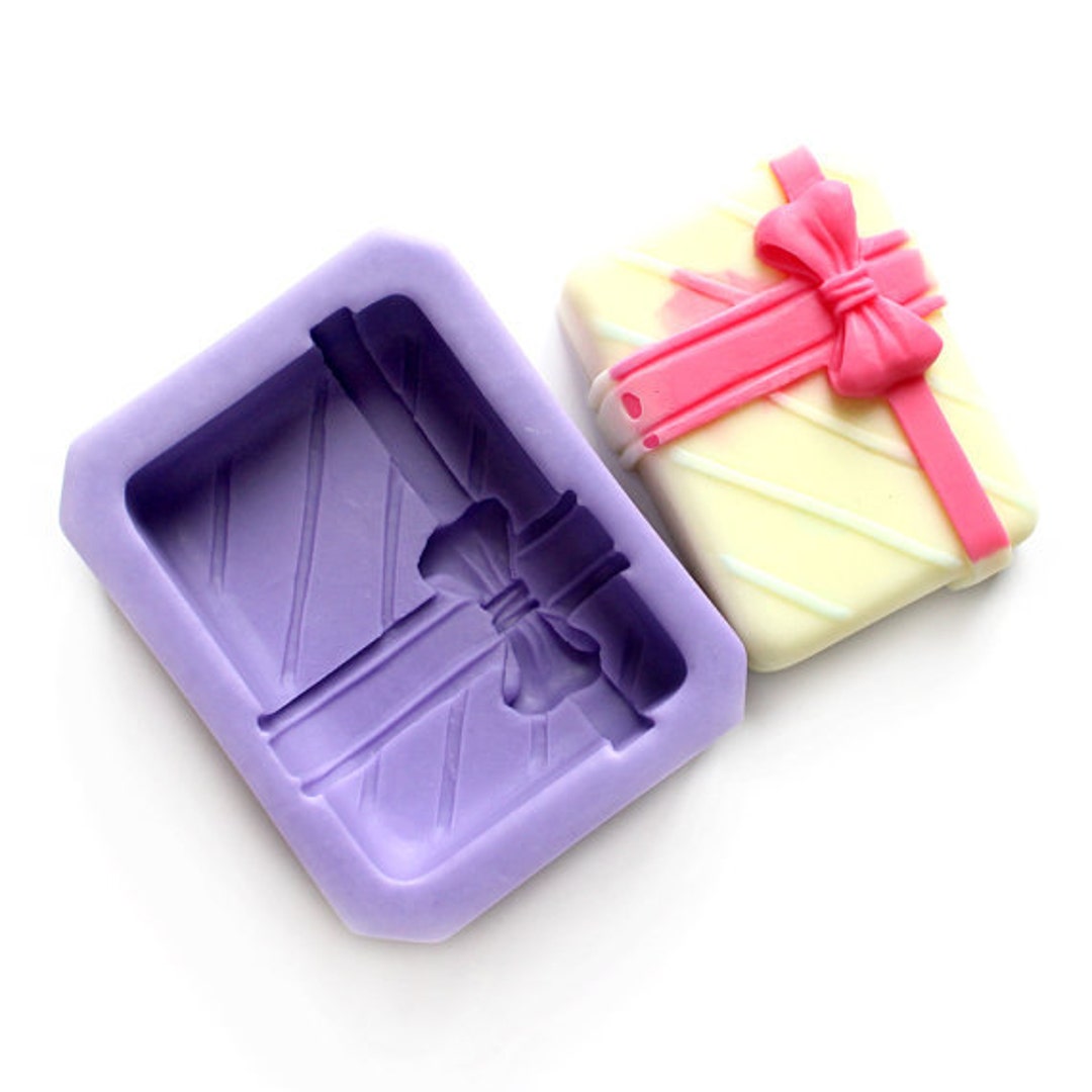Ribbon Bow Oblong Soap Mold Flexible Silicone Mold Candy Chocolate Mold ...
