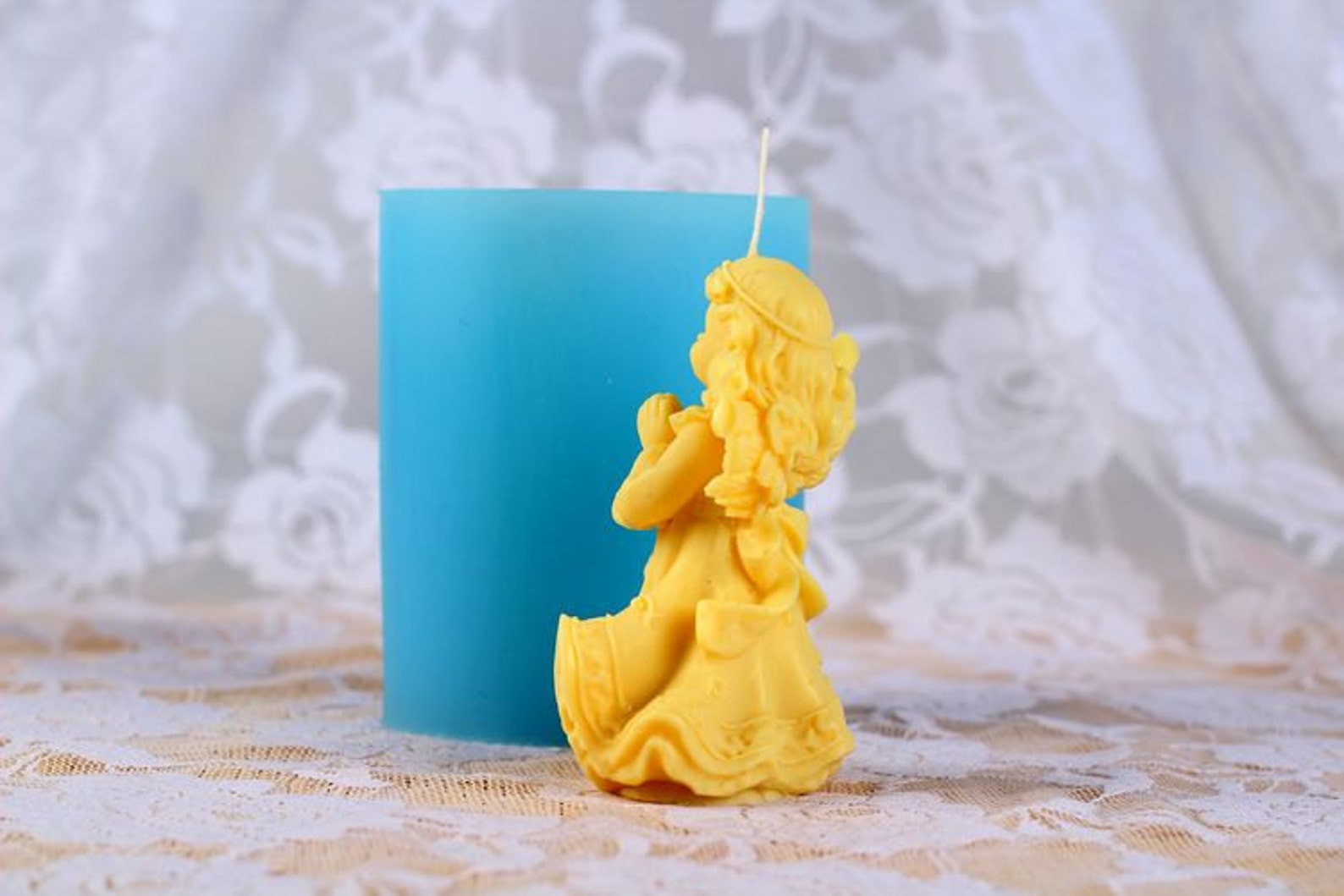 Pray Angel Girl 3D Soap Mold Flexible Silicone Mold Candy Mold ...