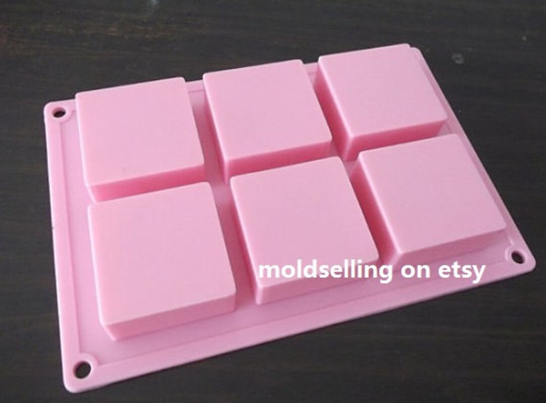 6-squares Thick Bottom Cake Mold Soap Mold Silicone Mold Biscuit Mold ...