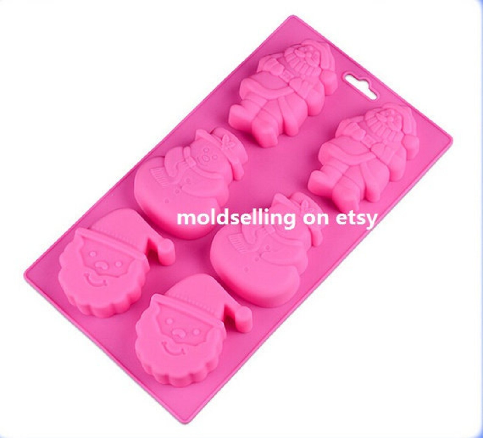 Santa Claus Snowman Christmas Cake Mold Soap Mold Silicone - Etsy