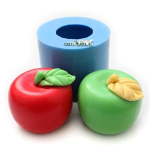 3D Apple Soap Mold Flexible Silicone Mold Candy Chocolate Mold Soap ...