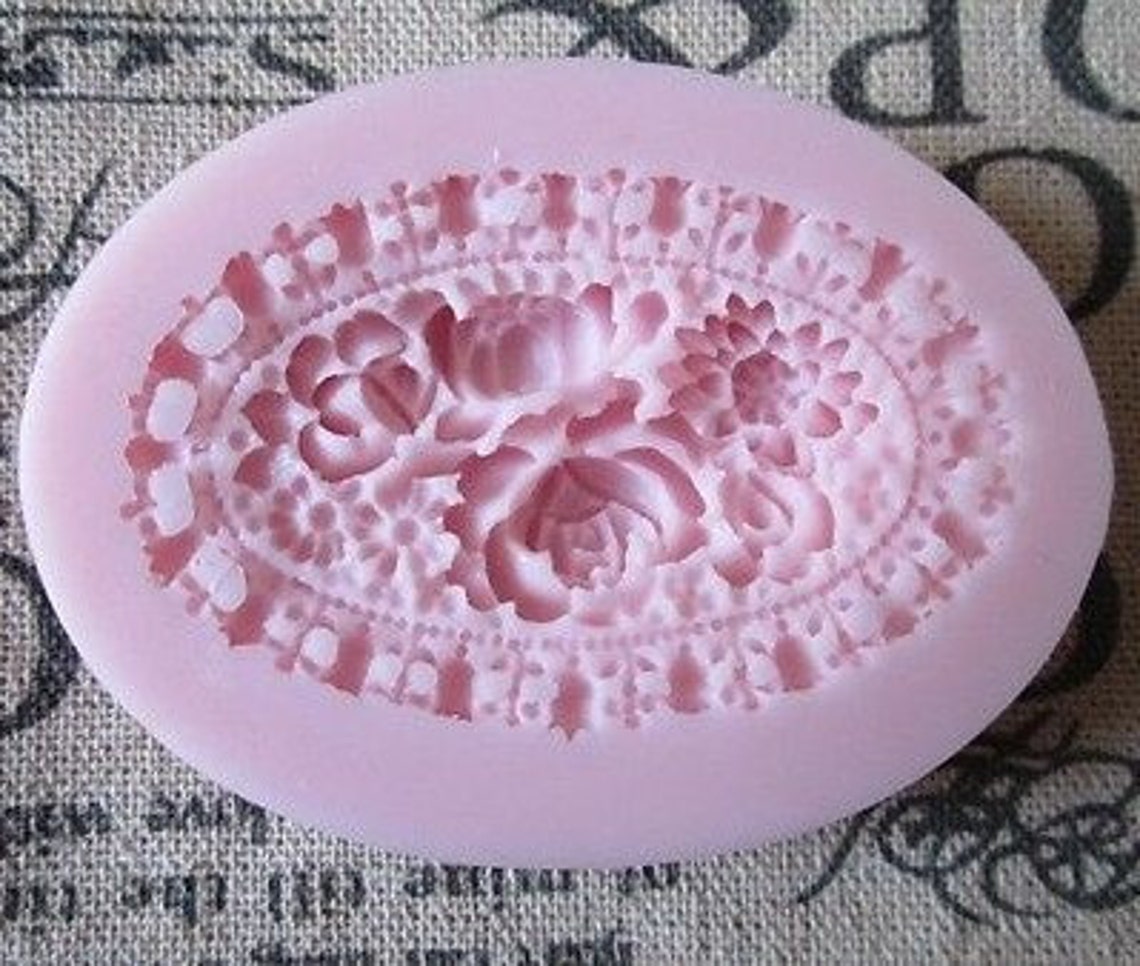 Oval Flower Polymer Clay Mold Fondant Mold Flexible Silicone Mould/mold ...
