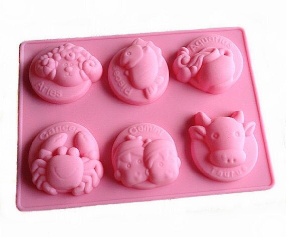 2PCS/SET Zodiac Animal Cake Mold Soap Mold Silicone Mold Soap Mould ...