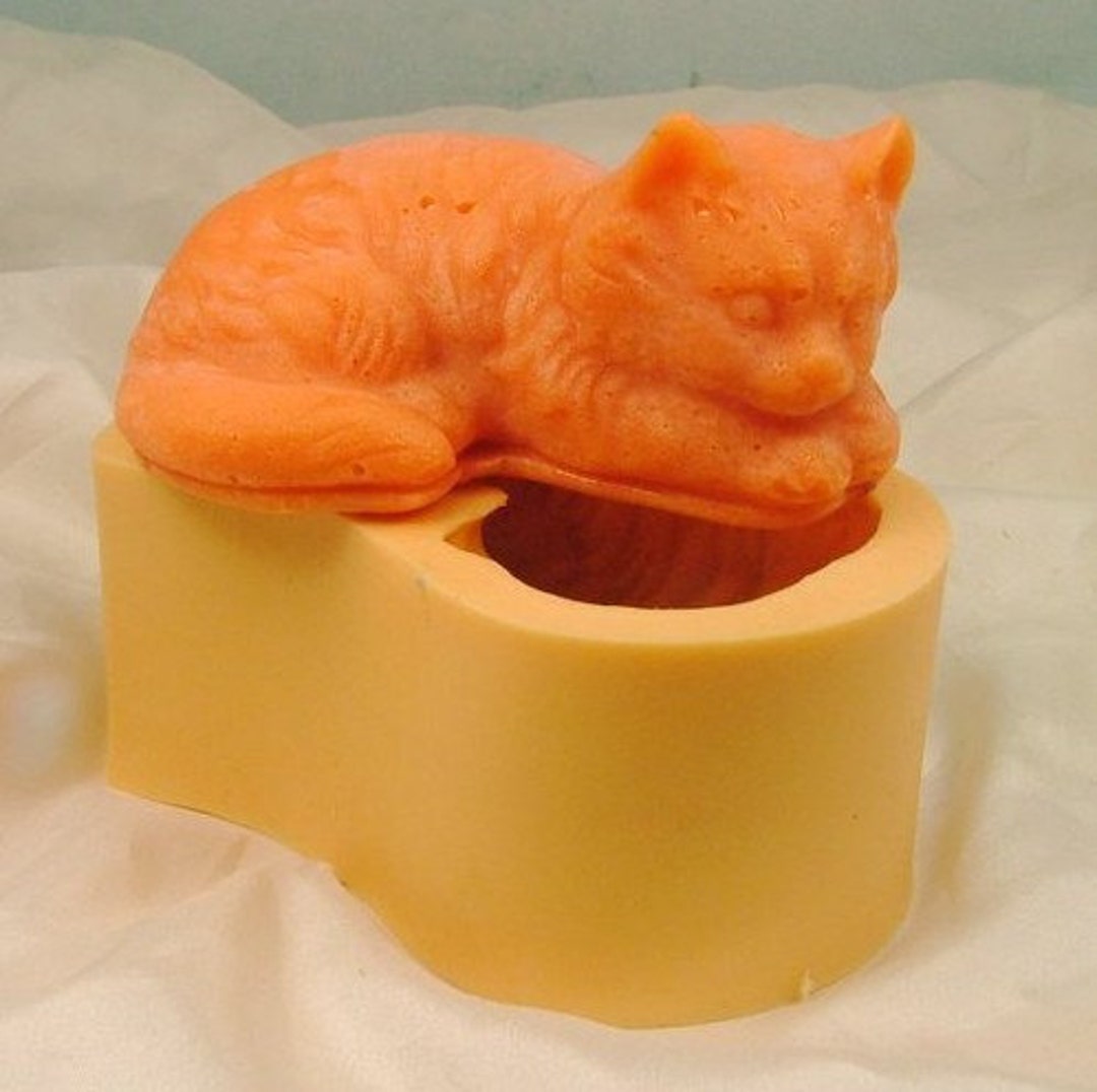 Cat 3D Soap Mold Flexible Silicone Mold Candy Chocolate Mold Soap Mold ...