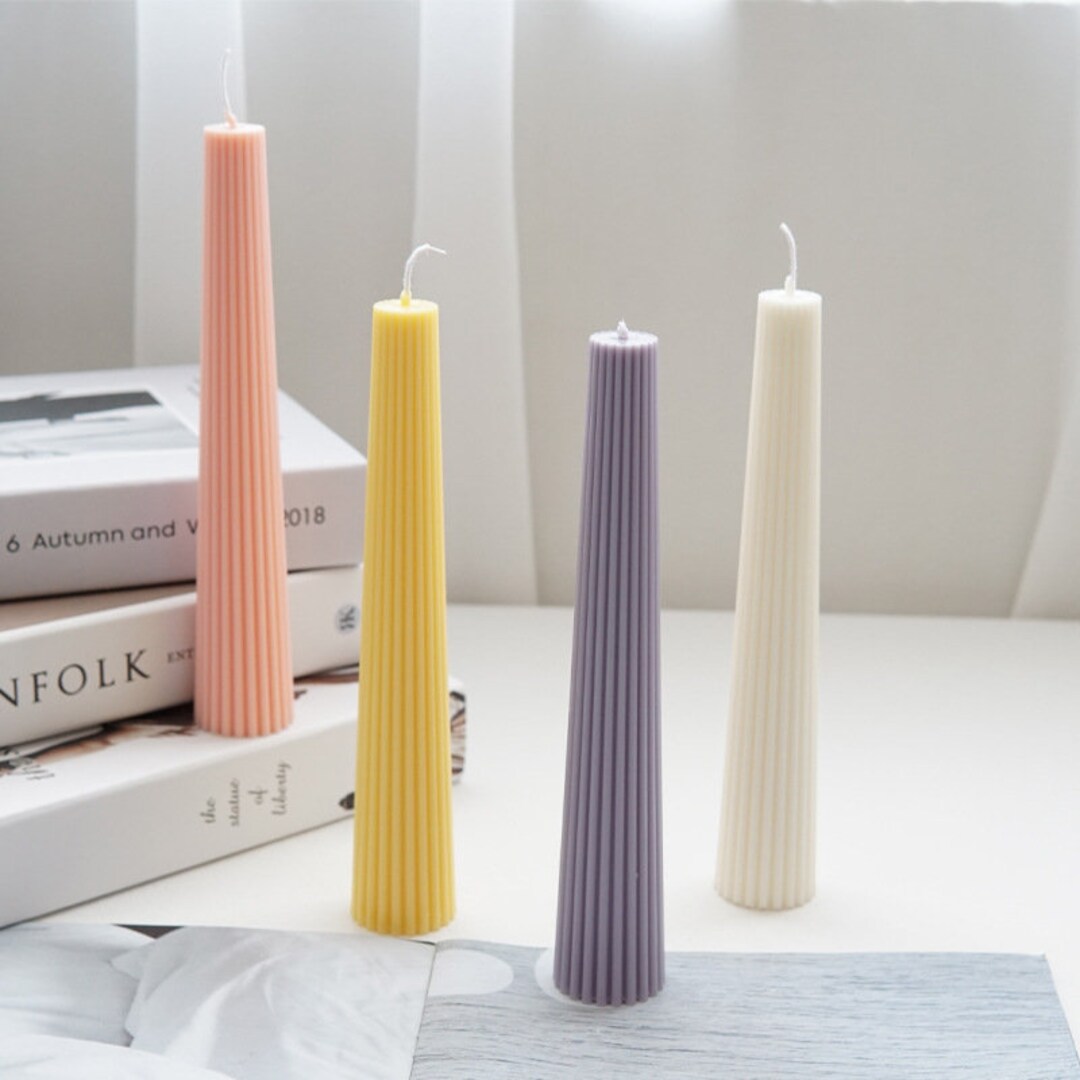 Tapered Pinstripe Plastic Candle Mold Polymer Clay Mold Resin Mold ...