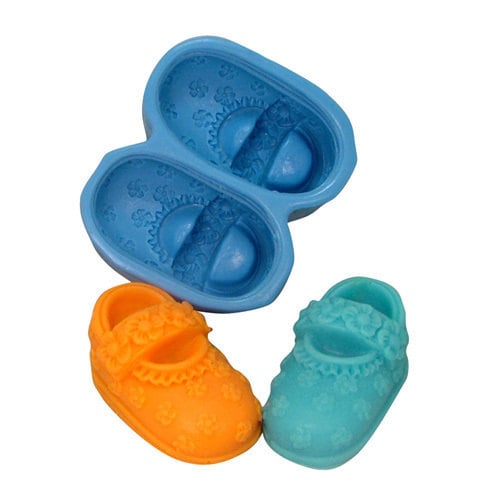 3D Baby Shoes Soap Mold Flexible Silicone Mold Candy Chocolate Mold ...