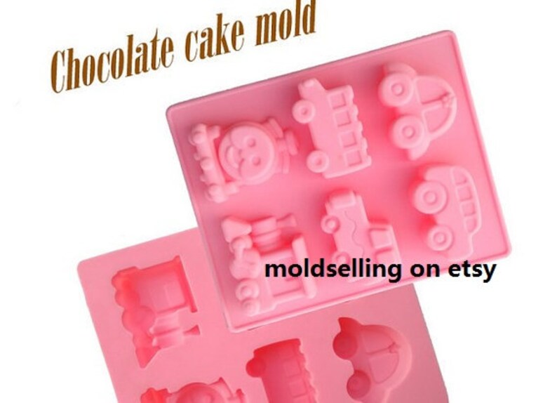 6-train Car Soap Mold Cake Mold Silicone Mold Soap Mould Biscuit Mold ...