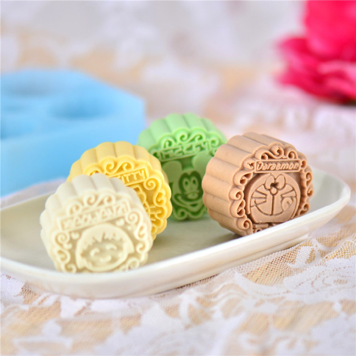 Mickey Mooncake Mold Soap Mold Flexible Silicone Mold Candy Mold ...