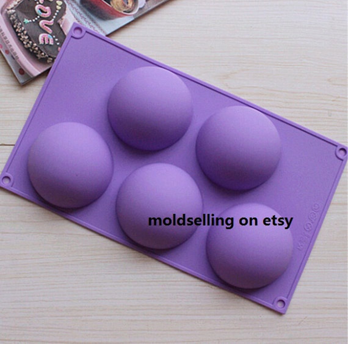 5 Large Semi-circular Round Ball Cake Mold Soap Mold Silicone - Etsy