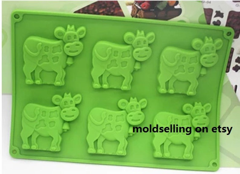 Cows Cattle Cake Mold Soap Mold Silicone Mold Soap Mould Biscuit Mold ...