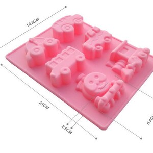 6-train Car Soap Mold Cake Mold Silicone Mold Soap Mould Biscuit Mold ...