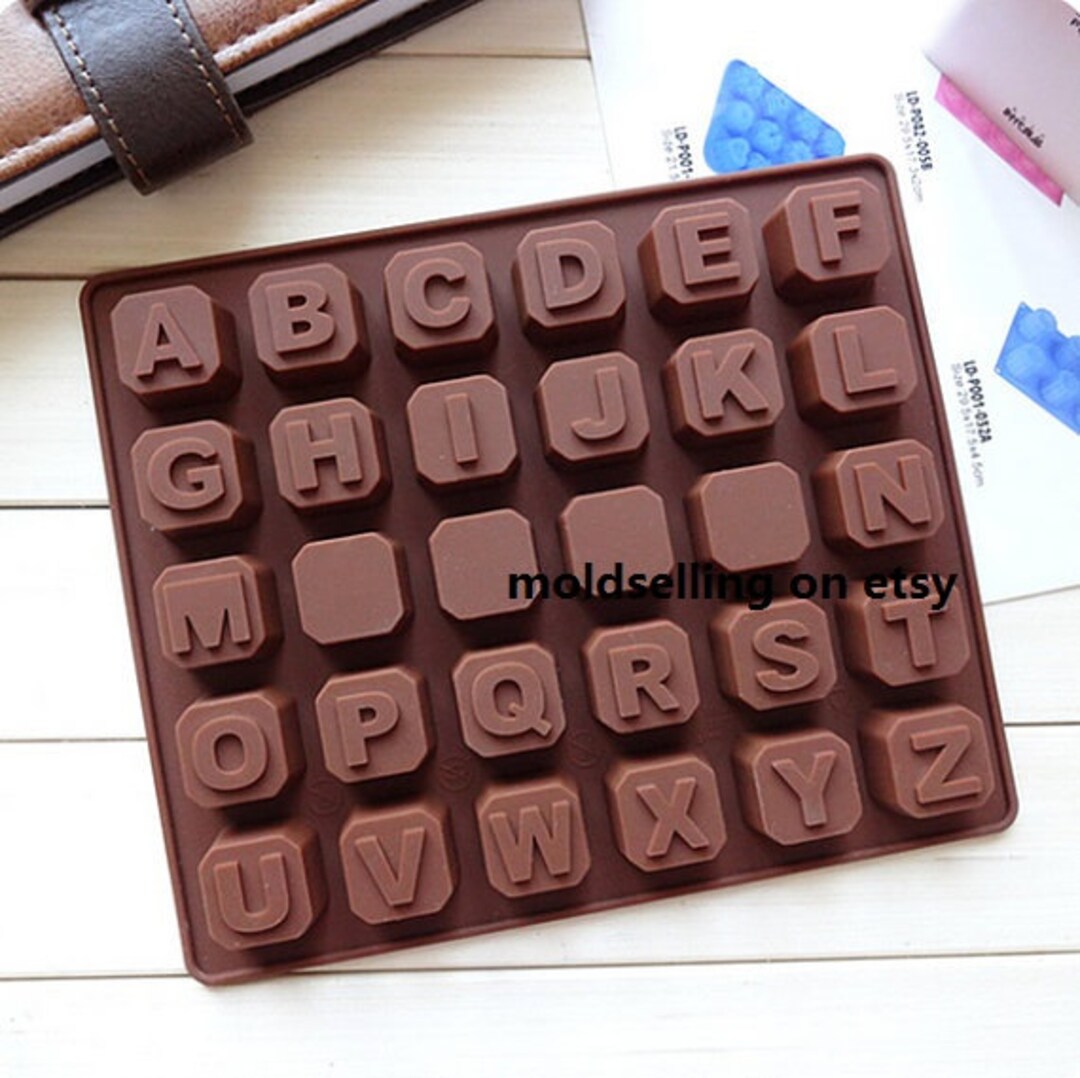 Square Letter Alphabet Chocolate Mold Cake Mold Soap Mold - Etsy