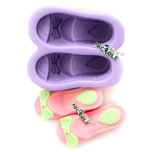 Lady Slipper Shoes Soap Mold Flexible Silicone Mold Candy Chocolate ...