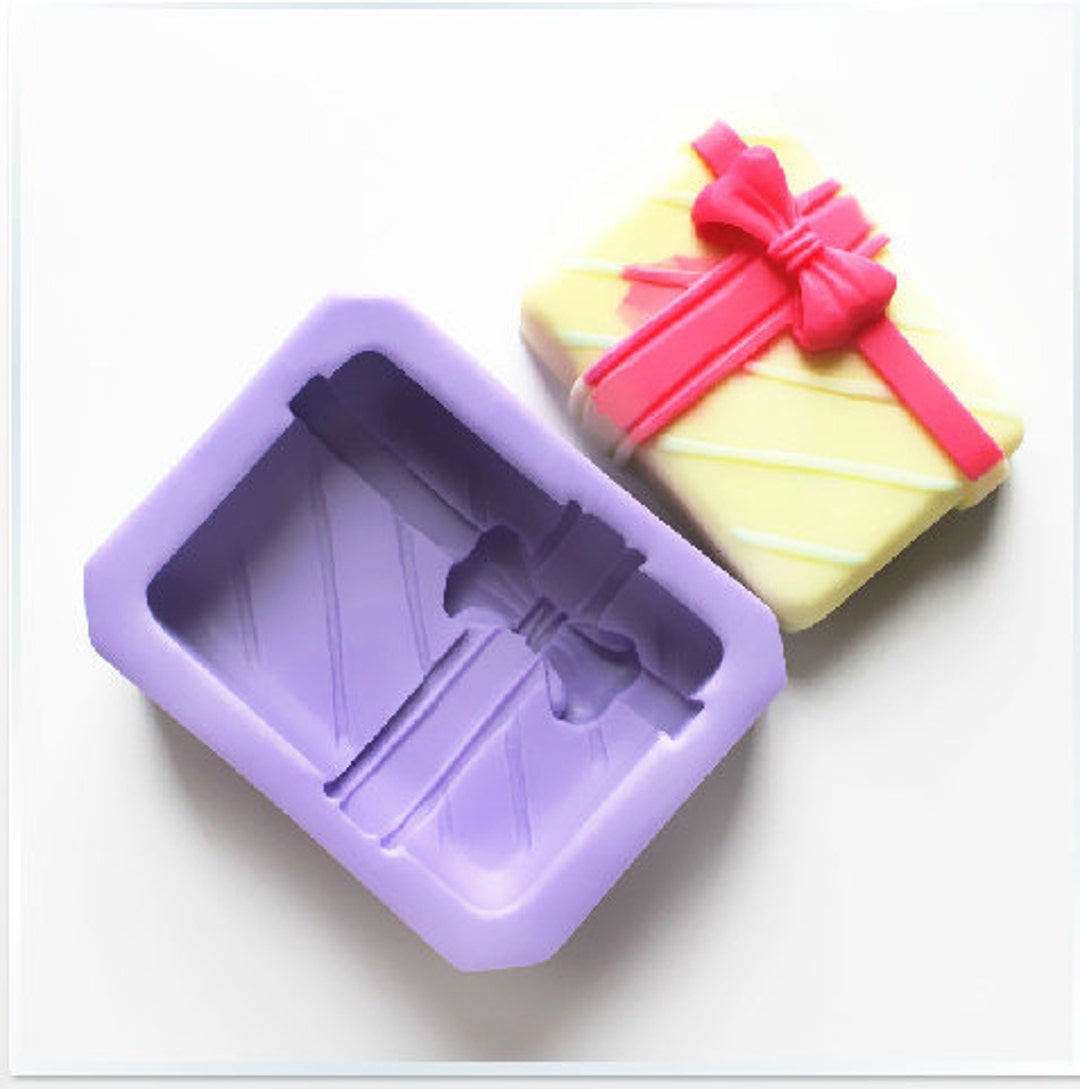 Bow Gift Box Soap Mold Flexible Silicone Mold Candy Chocolate Mold ...