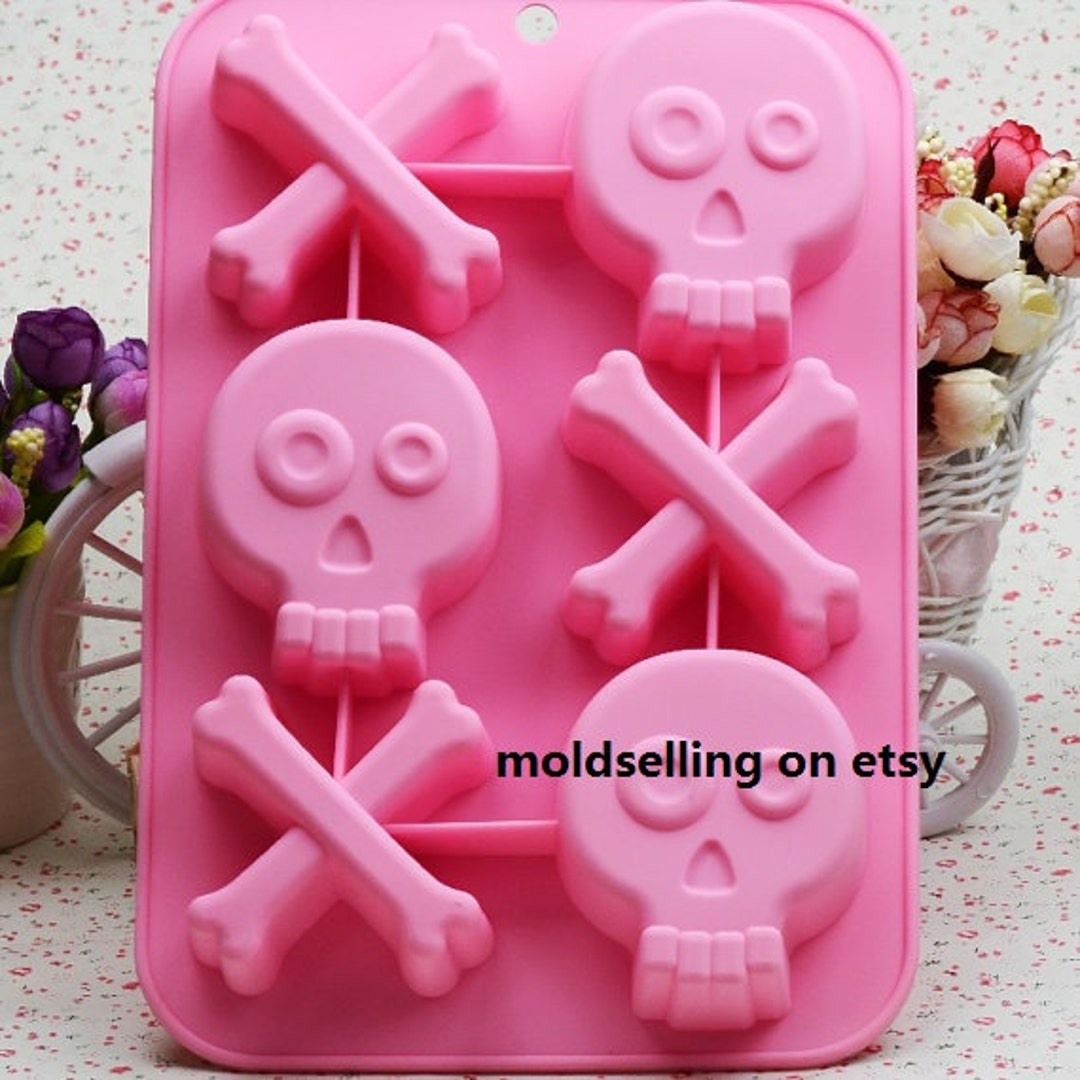 Skull Bone Chocolate Mold Soap Cake Mold Silicone Epoxy Mold Ice Tray ...