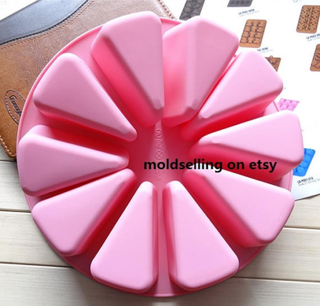 10-triangle Round Cake Mold Soap Mold Silicone Mold Soap Mould Biscuit ...
