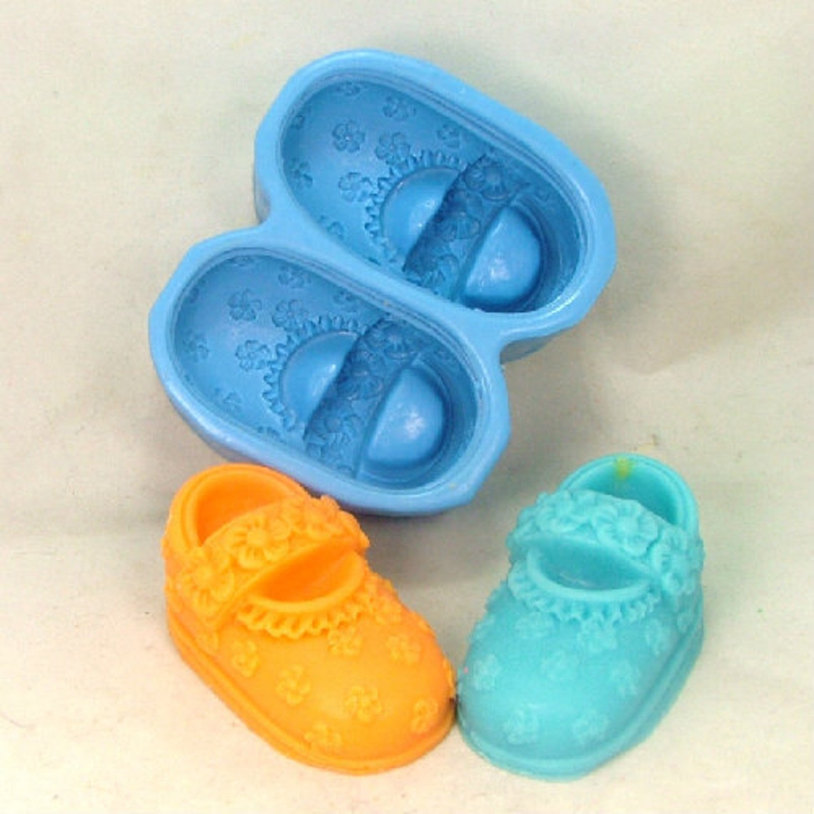 3D Baby Shoes Soap Mold Flexible Silicone Mold Candy Chocolate Mold ...