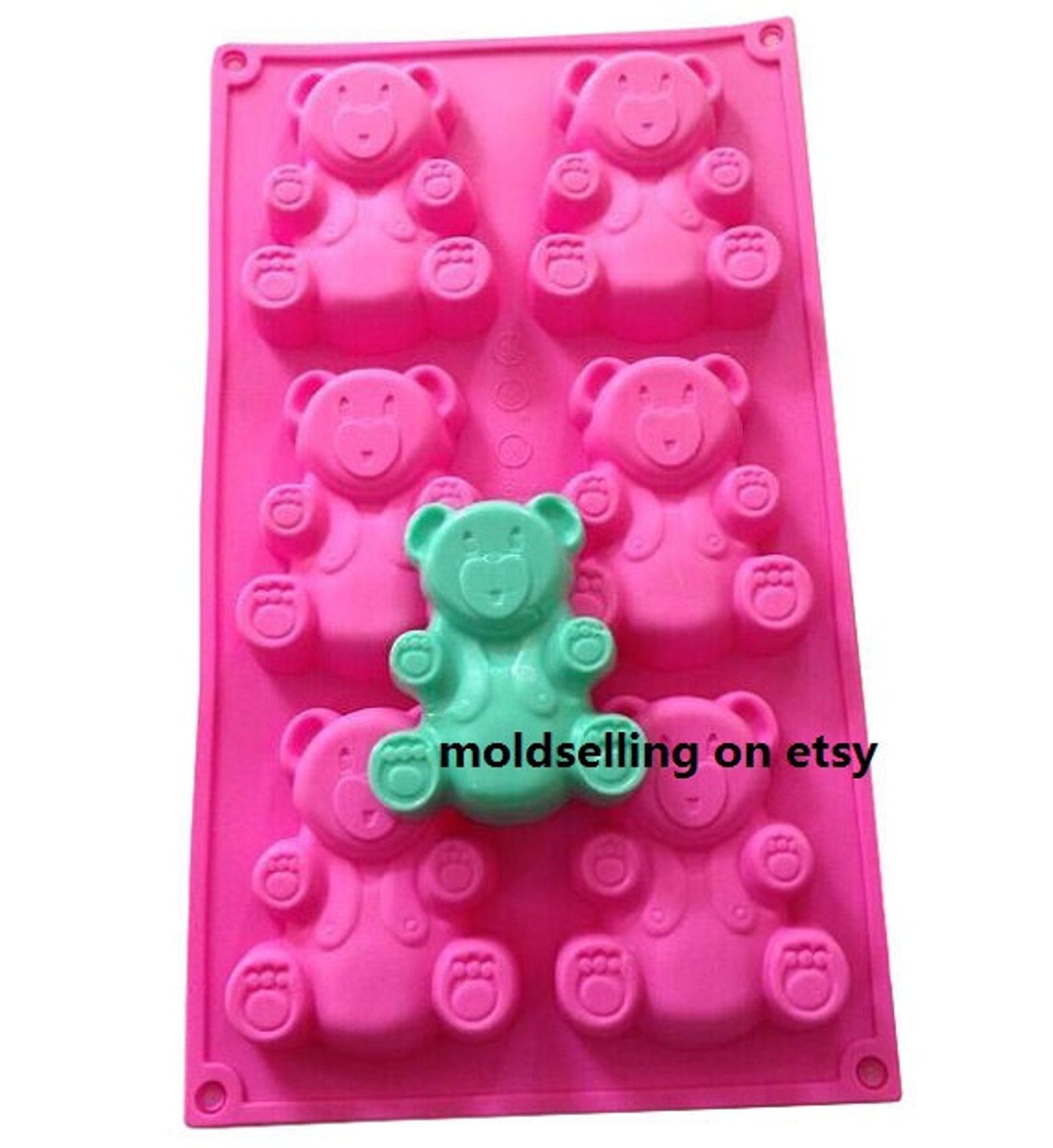 6-bear Chocolate Mold Soap Cake Mold Silicone Epoxy Mold Ice Tray ...