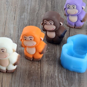 Monkey Soap Mold Flexible Silicone Mold Candy Chocolate Mold Polymer ...