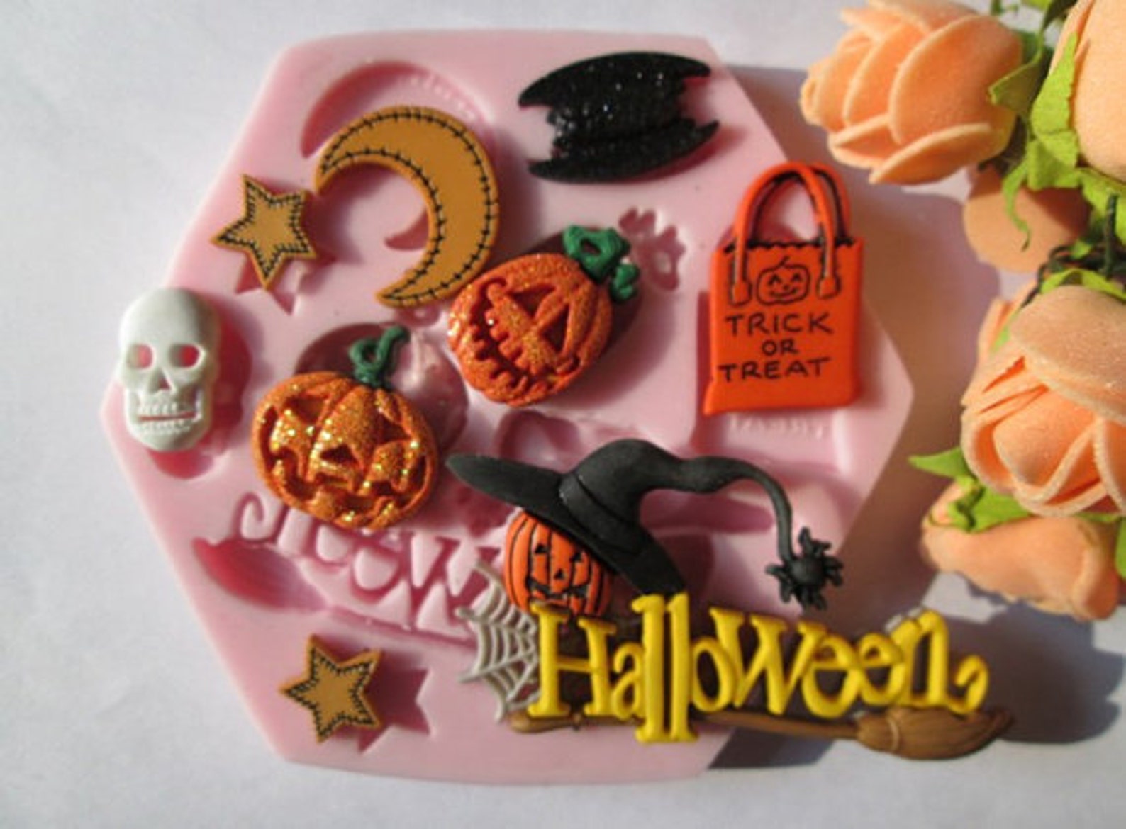 Halloween Skull Polymer Clay Mold Fondant Mold Flexible - Etsy