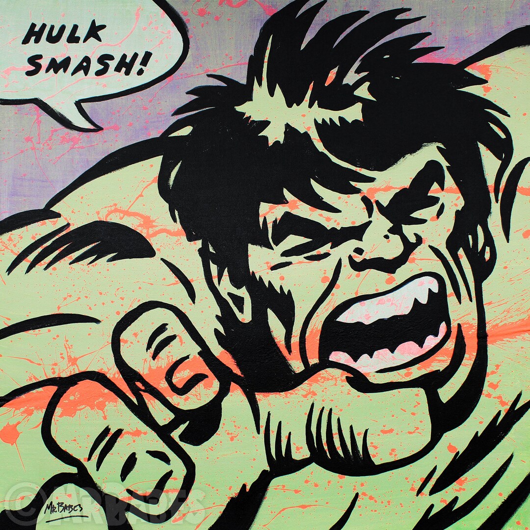The Incredible Hulk - Original Pop Art Painting by Babes Kopp - Comic ...