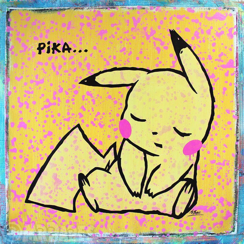 Pokemon: Pikachu Original Pop Art Painting by Babes Kopp Nintendo Video ...