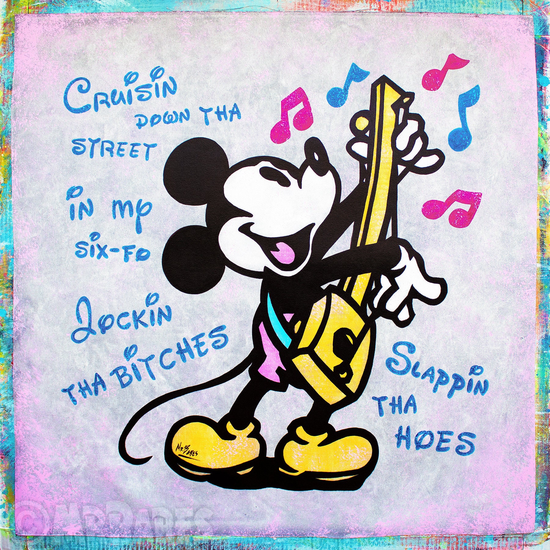 Mickey Mouse in the Hood Original Pop Art Painting by Babes - Etsy