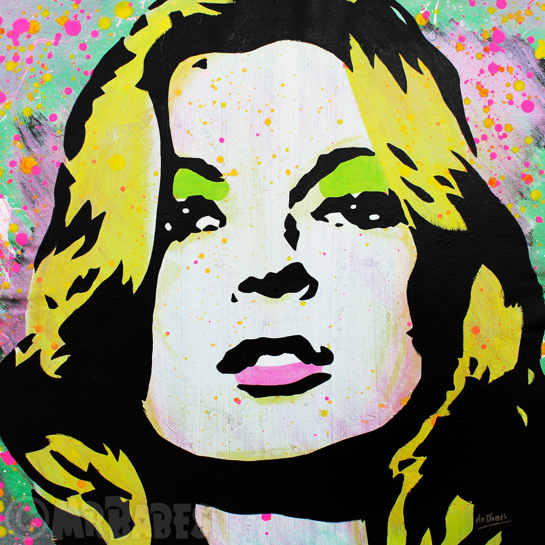 Kate Moss Original Pop Art Painting by Babes Kopp Celebrity Portrait - Etsy