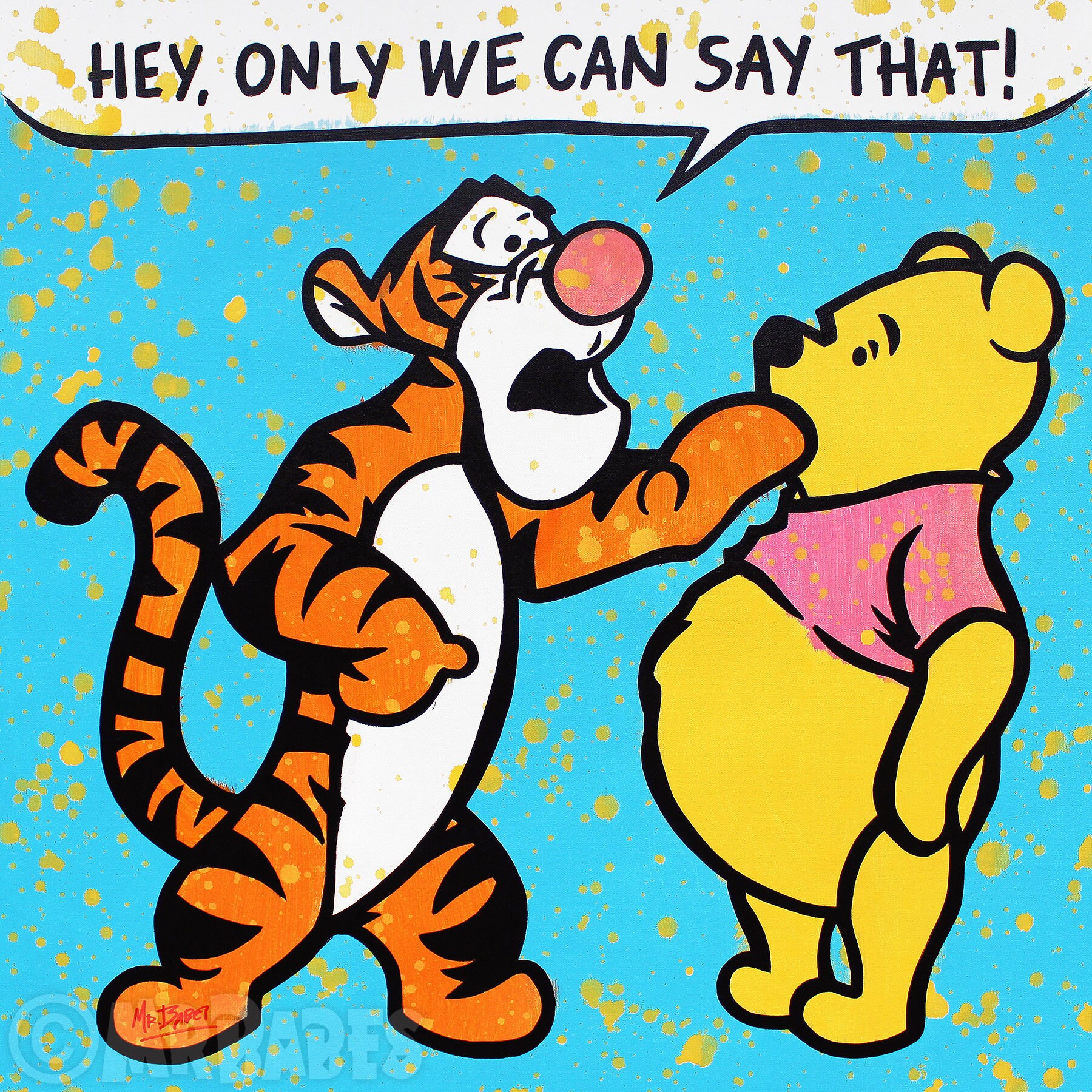 The T-word tigger & Pooh Original Pop Art Painting by Babes Kopp Only ...