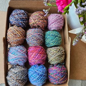 Destash Mini Socks Yarn Set to Knit Unique Socks, Sock Yarn of 12 Self ...