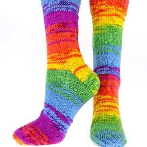 Rainbow Bright Handmade Multicolored Mismatched Unisex Socks for Cold ...