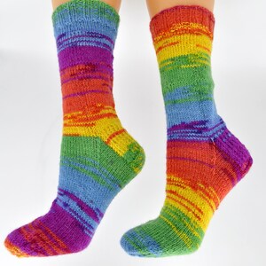 Rainbow Bright Handmade Multicolored Mismatched Unisex Socks for Cold ...