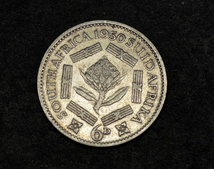 South Africa 6 Pence 1950; GEORGIVS SEXTVS REX; Old Silver Coin - Etsy