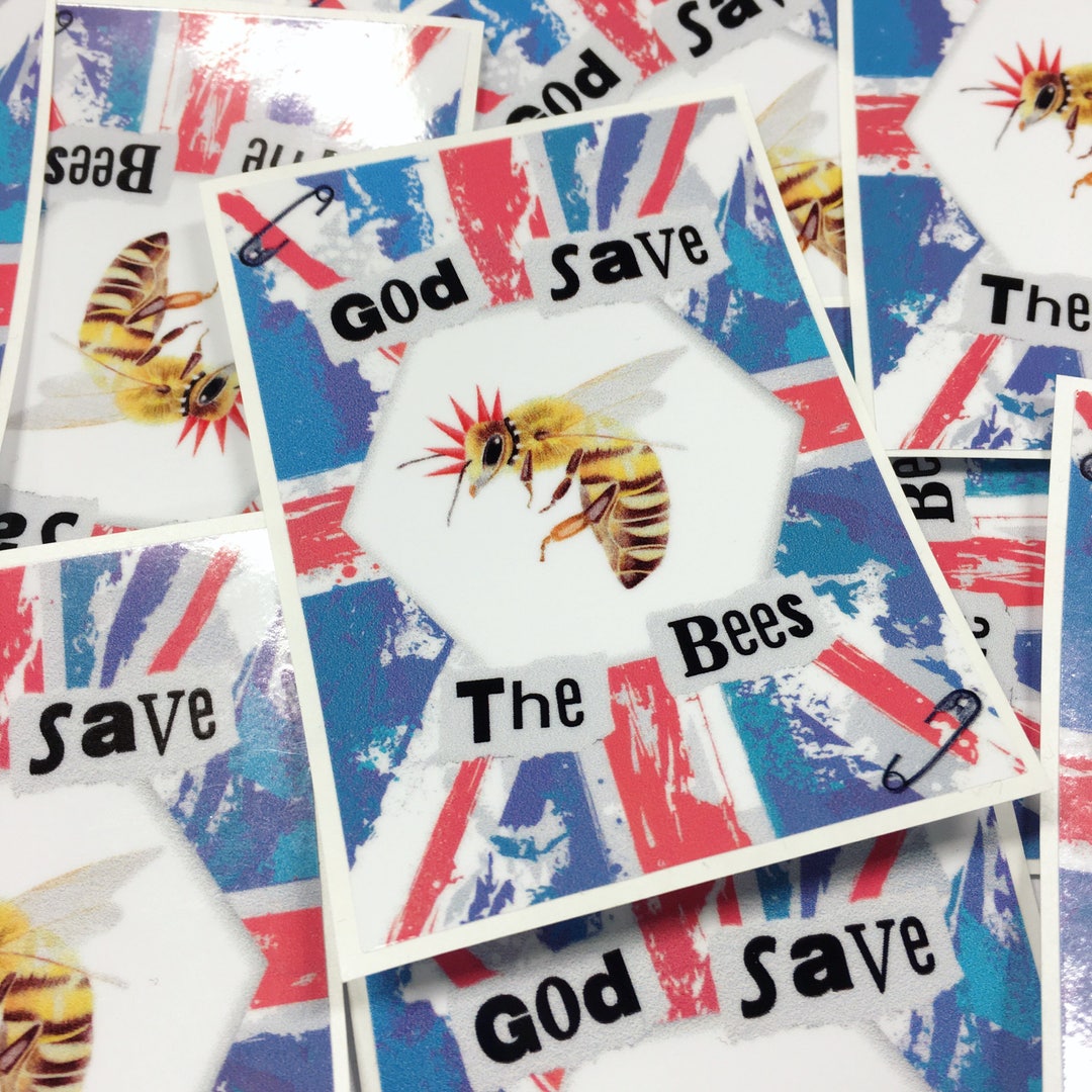 God Save the Bees Punk Vinyl Sticker - Etsy
