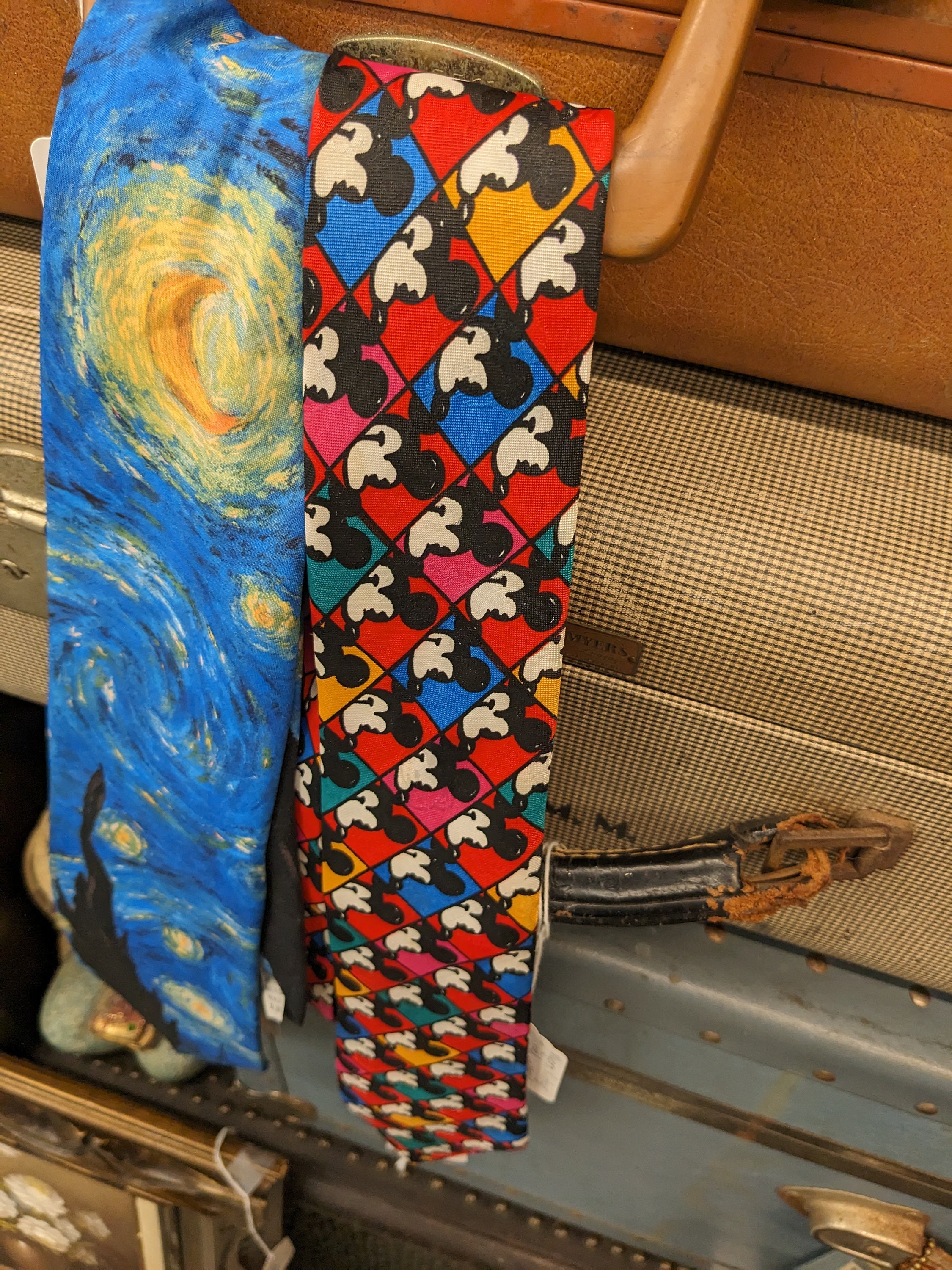 Vintage Ties Mickey Mouse, Ralph Marlin Vincent Van Gogh Star Night - Etsy