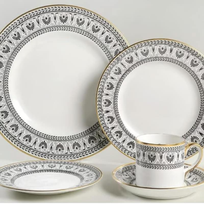 Black and White Geometric Dinnerware - Etsy