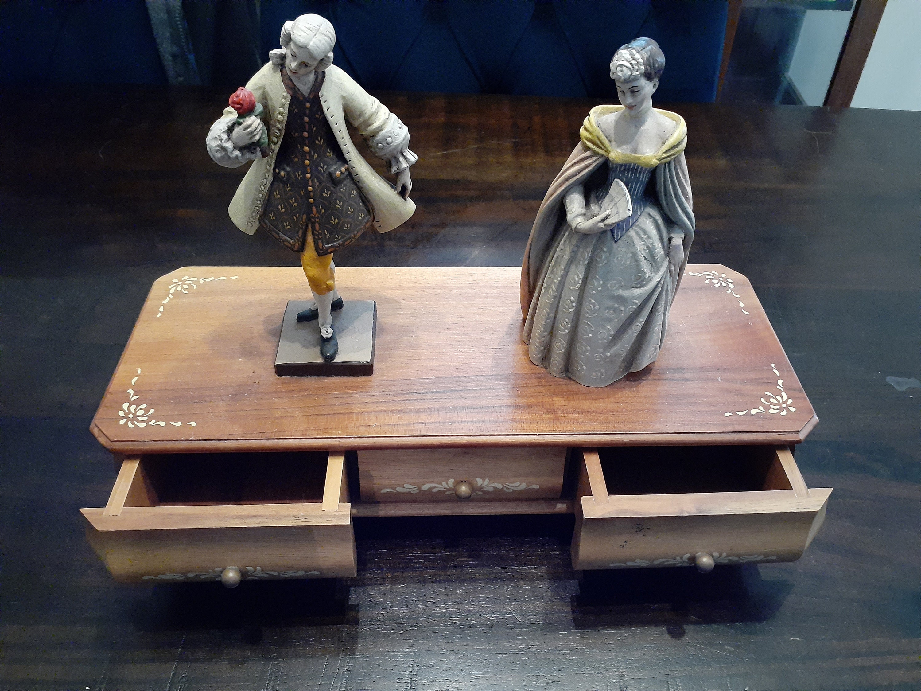 Vintage Italian Anri Victorian Couple Reuge 36 Note Music/jewelry Box ...