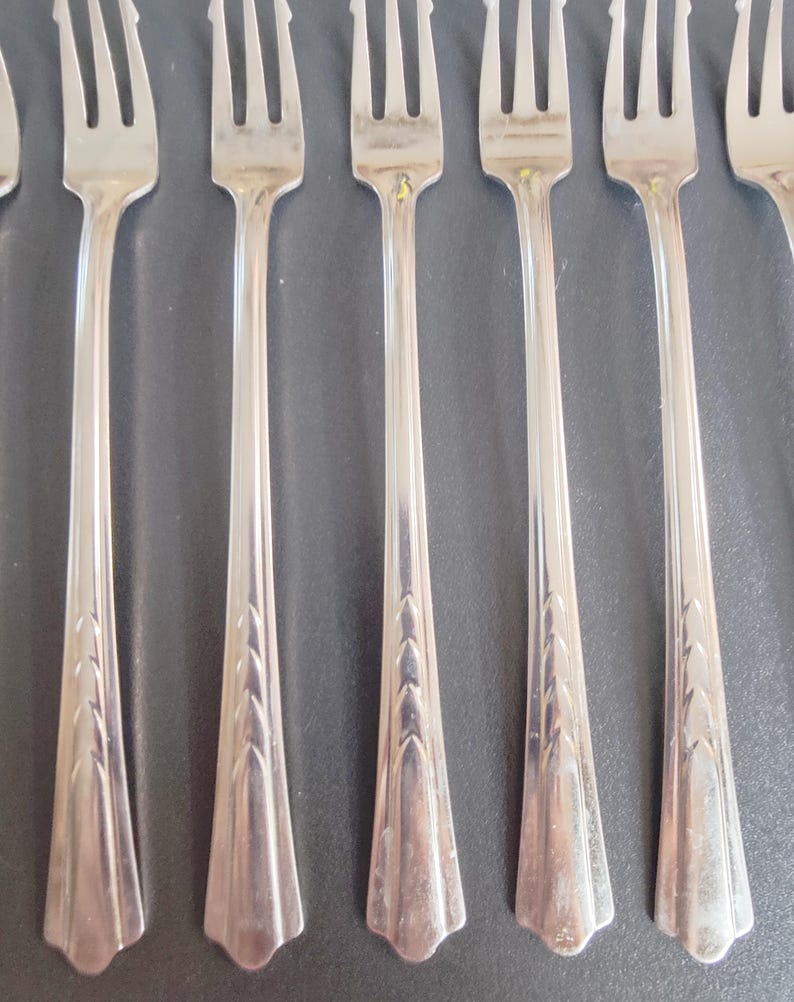 Vintage EKCO Cocktail Forks in Chevron Pattern Set of 9 - Etsy