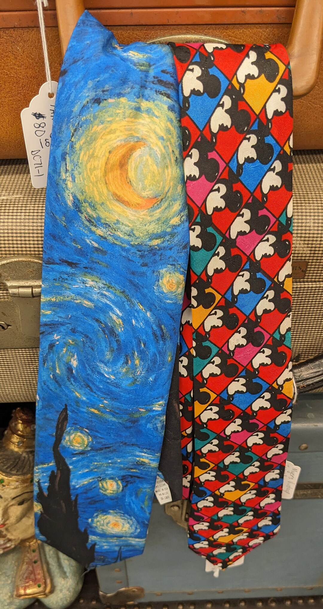 Vintage Ties Mickey Mouse, Ralph Marlin Vincent Van Gogh Star Night - Etsy