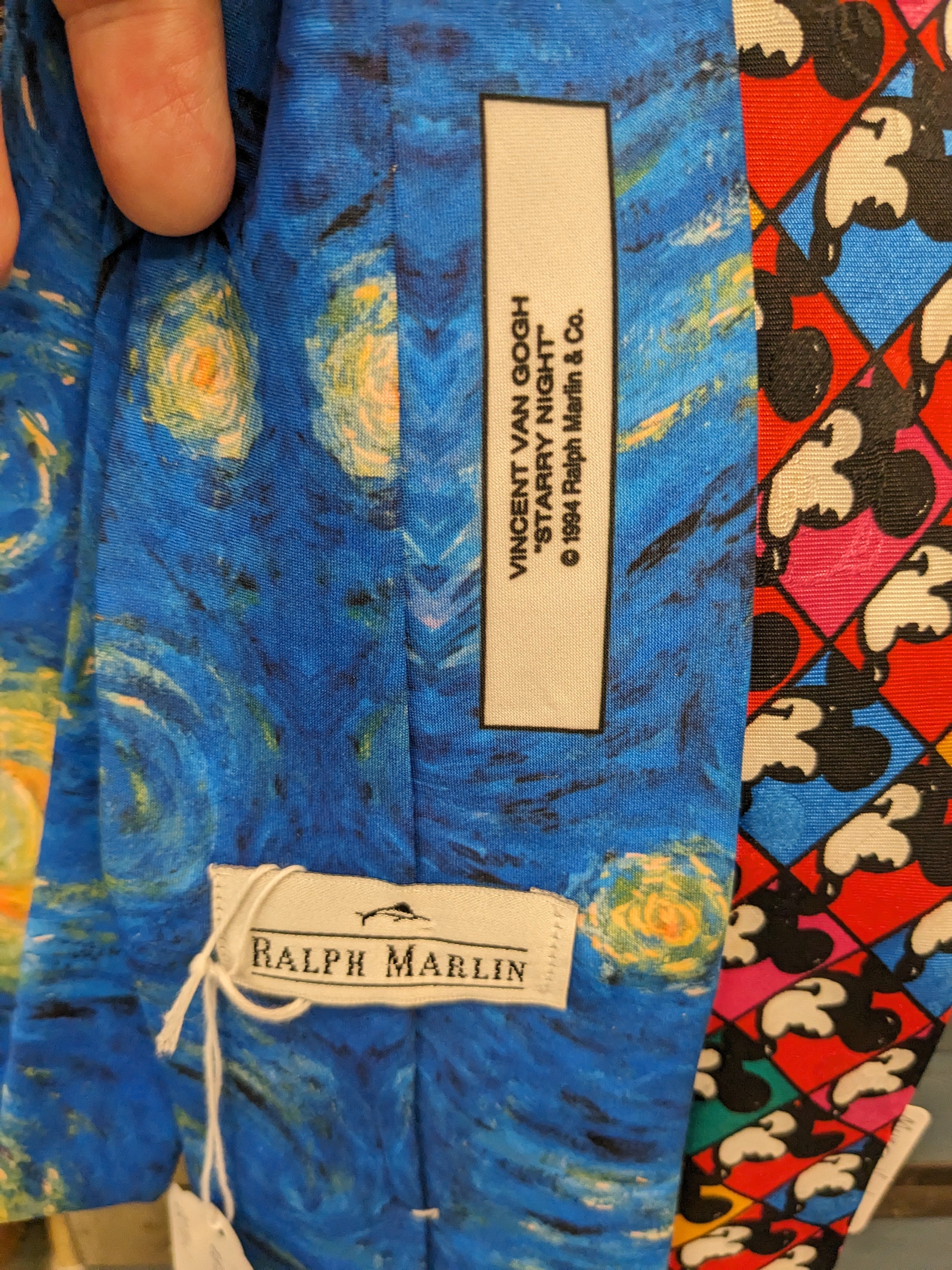 Vintage Ties Mickey Mouse, Ralph Marlin Vincent Van Gogh Star Night - Etsy