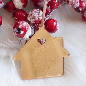 ROSE GOLD Home Sweet Home Personalized Ornament House | Etsy