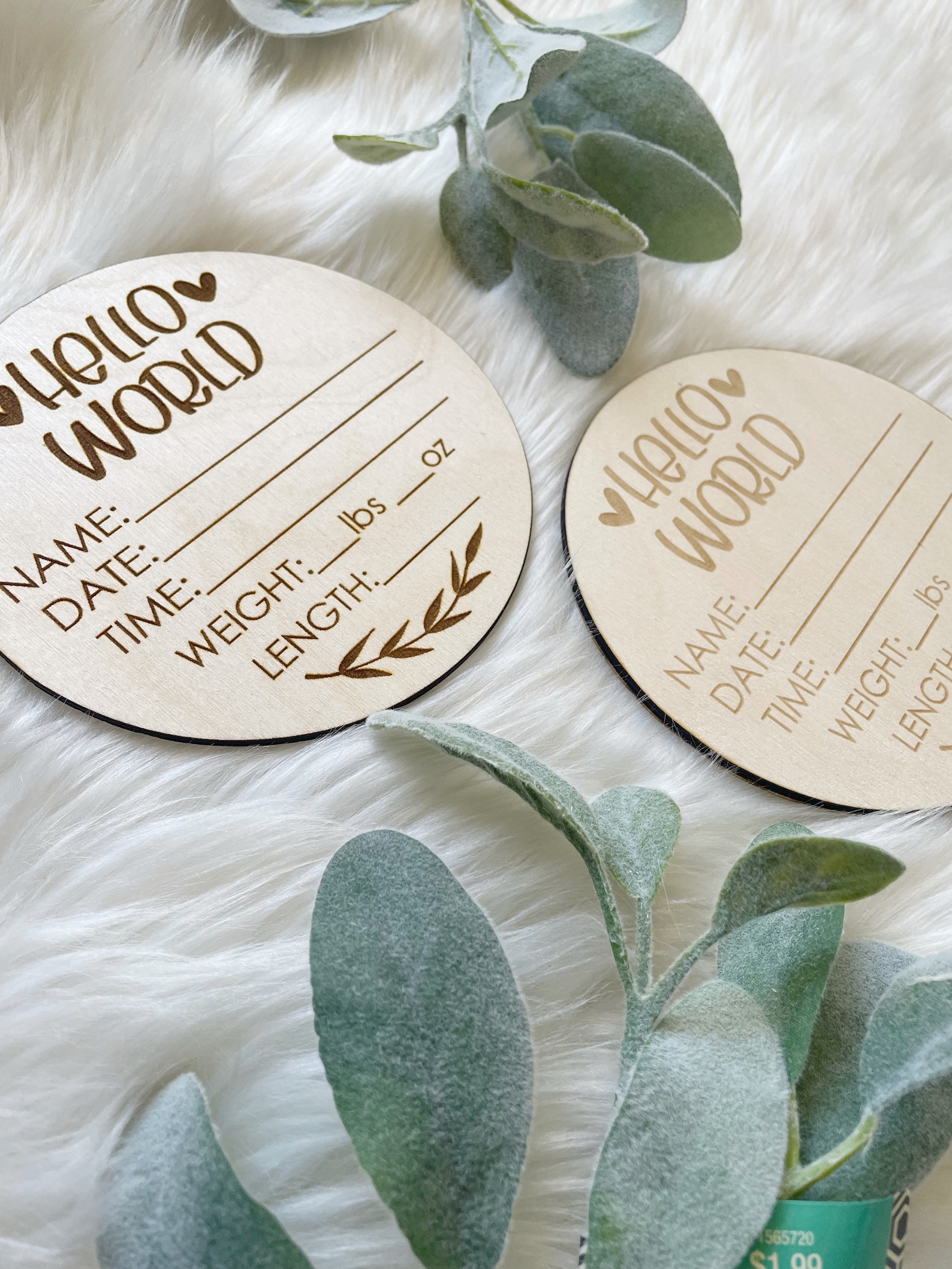 5" Birth Announcement Sign | Birth Announcement Sign Disc | Baby ...