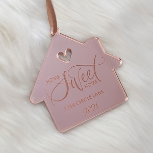 ROSE GOLD Home Sweet Home Personalized Ornament House - Etsy