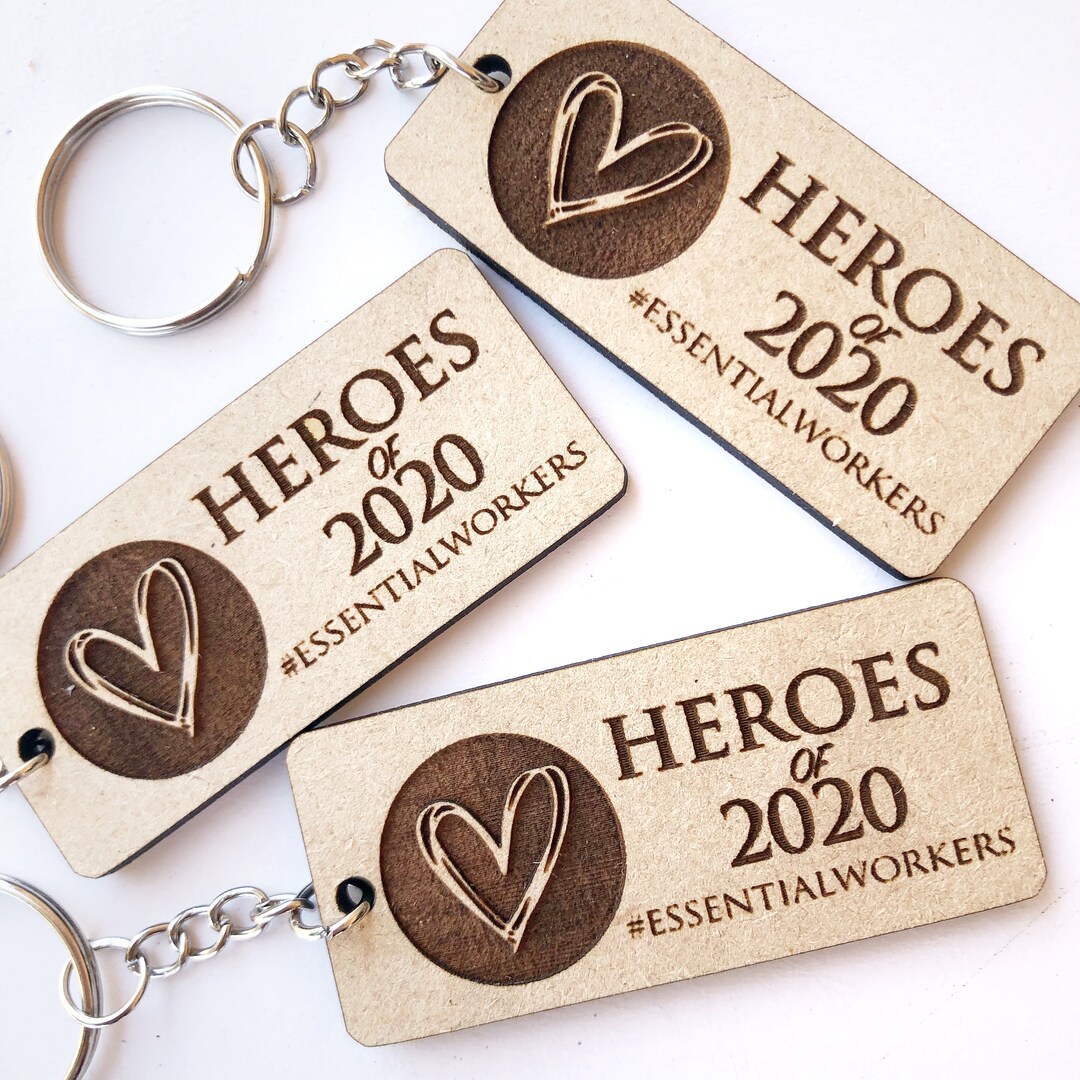 Set of 3 Essential Worker Keychain Thank You Essential Workers ...