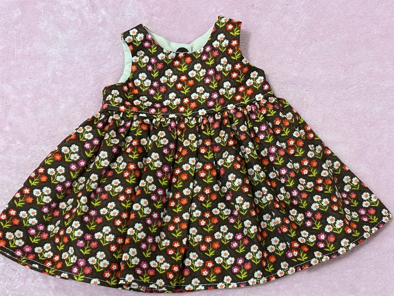 40cm Miniland, Baby Born Doll Brown Floral Print Dress. - Etsy Australia