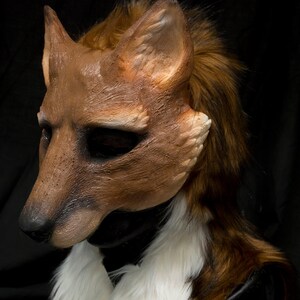 Red / Brown Fox, Hooded Mask With Tail for LARP, Performance and ...
