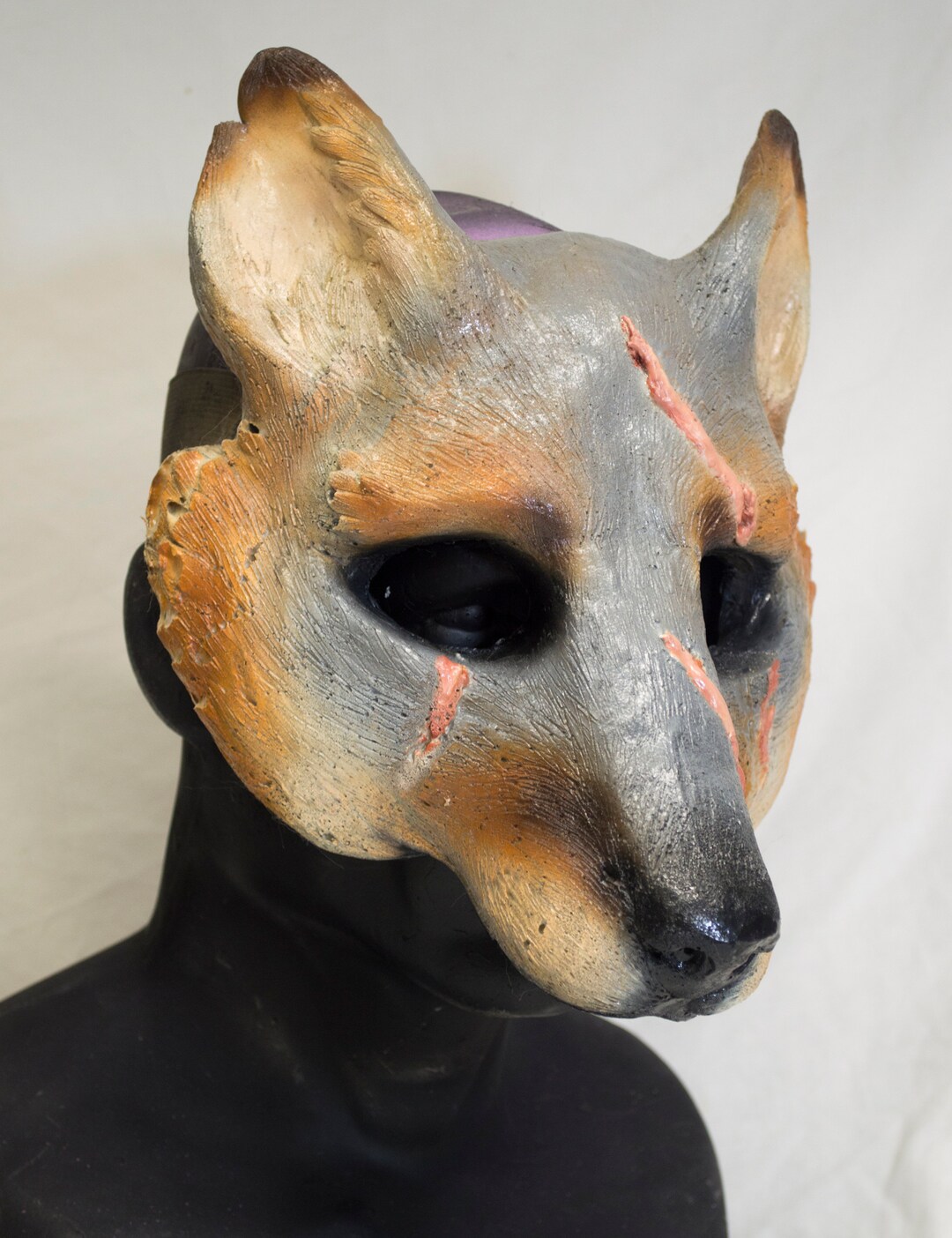 Grey Fox Mask, Battle Scared for LARP, Performance and Costuming - Etsy