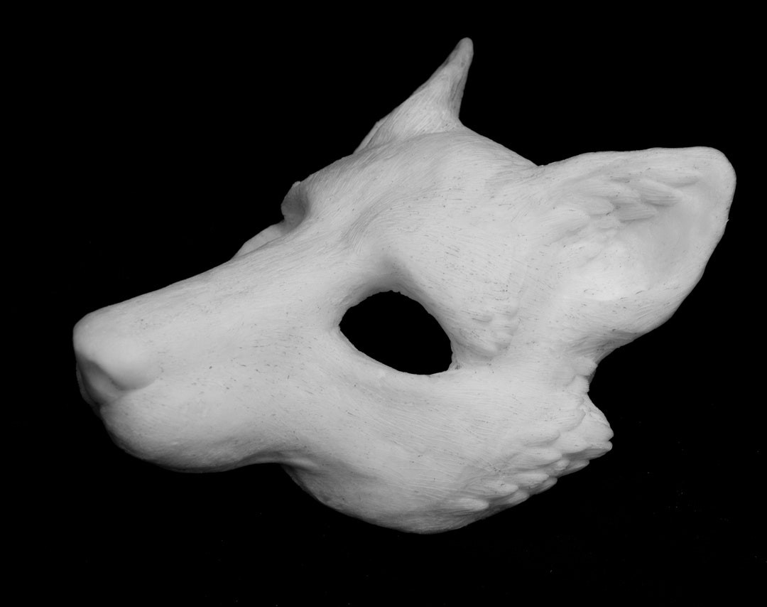 Fox, Vulpine Mask, Unpainted, Soft Foam for LARP Combat Theatre ...