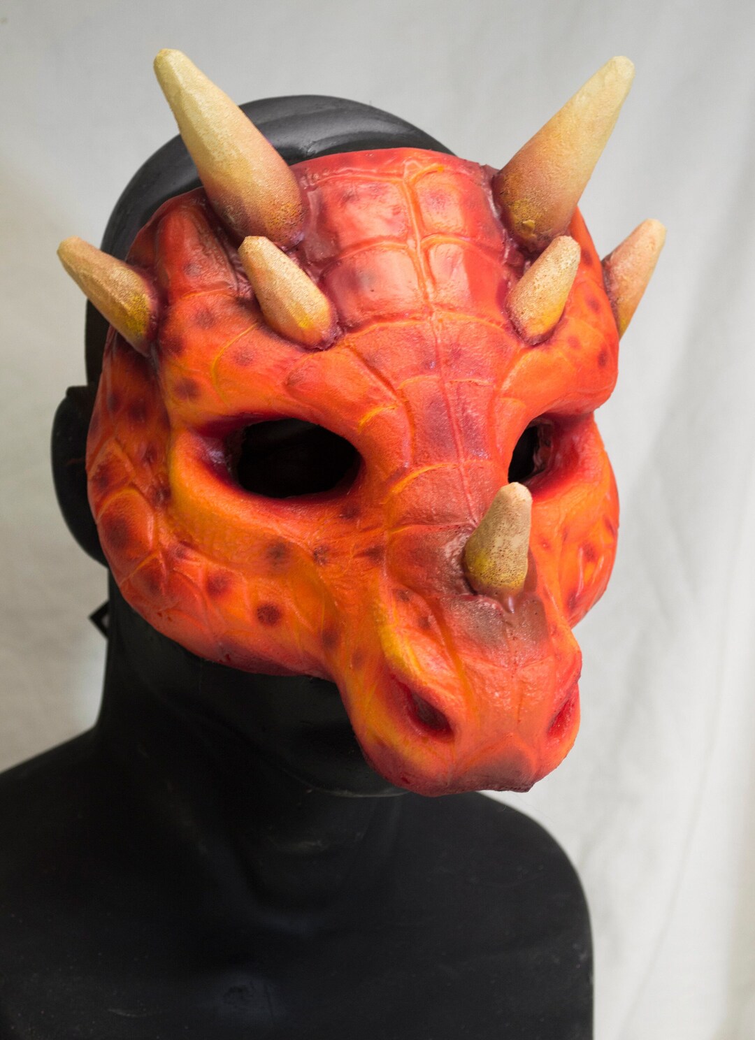 Orange Lizard Folk, Dragonborn Mask for LARP, Performance and Costuming ...
