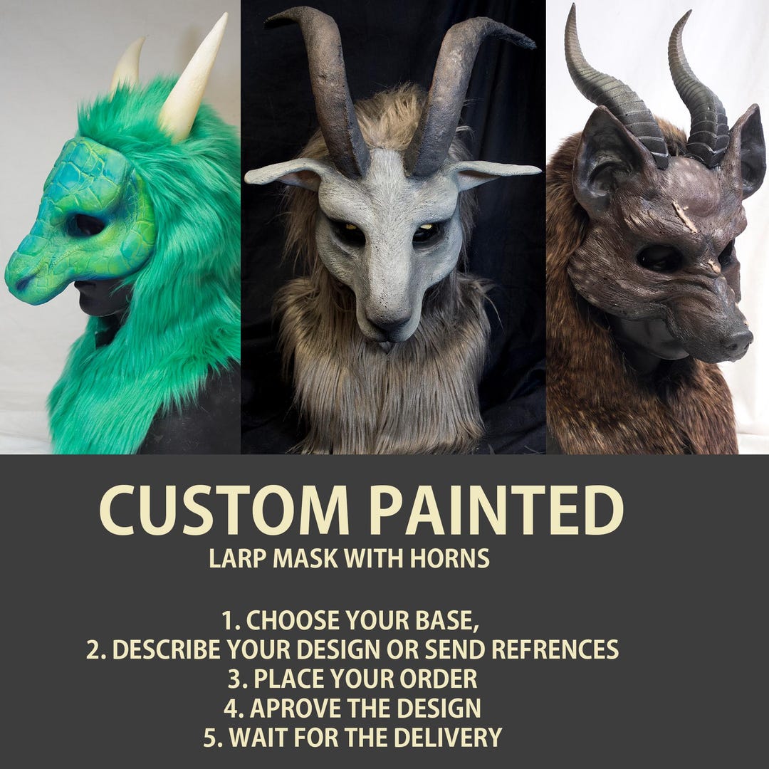 Custom Horned Mask for LARP, Performance and Costuming With or Without ...
